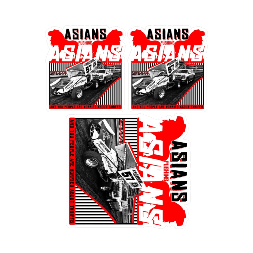 Asians PUSHING ASIANS Racing-Themed Vinyl Decals FREE SHIPPING – Long ...